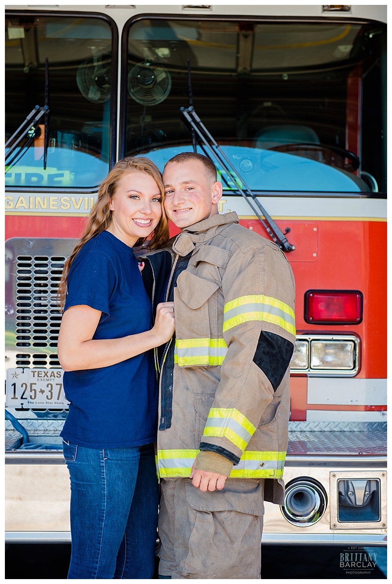 Firefighter Engagement Photos | Denton Wedding Photographer
